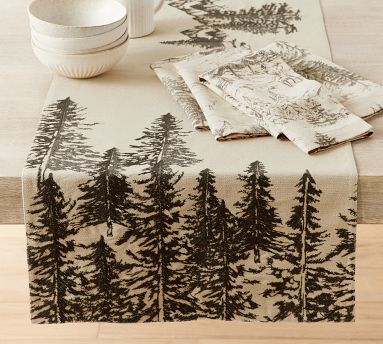 Rustic Forest Cotton/Linen Table Runner | Pottery Barn