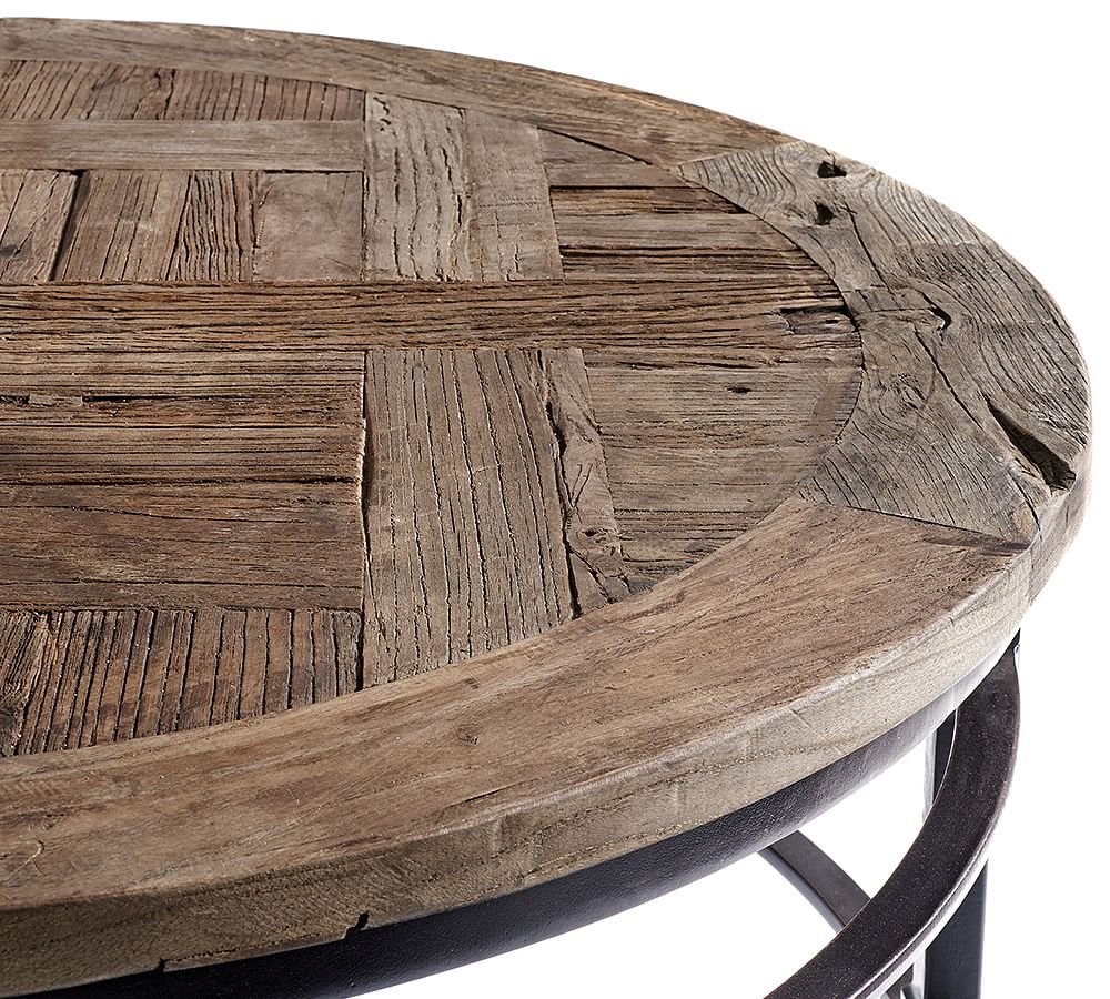 Parquet Round Reclaimed Wood Coffee Table | Pottery Barn