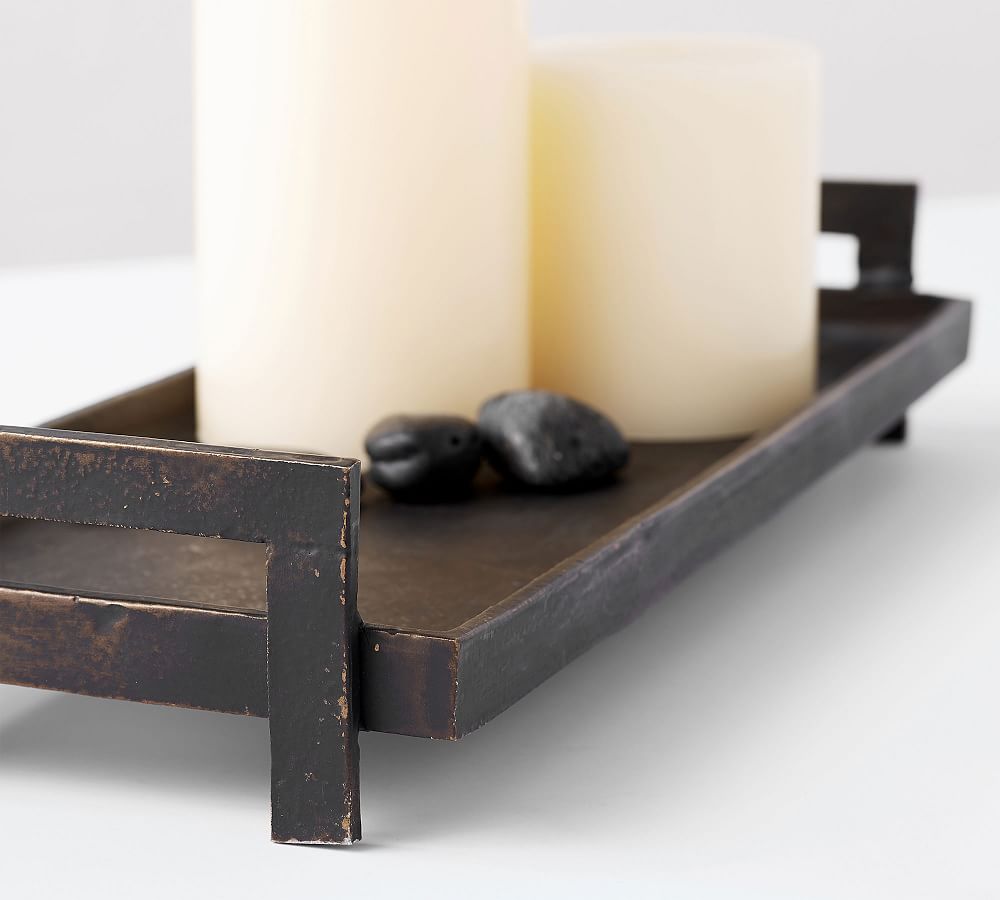 Barrett Cast Candle Decorative Tray | Pottery Barn