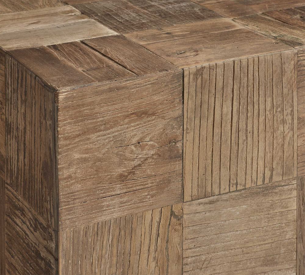 Patchwork Reclaimed Wood Side Table | Pottery Barn