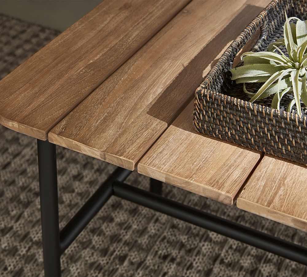 Tulum 39.5" FSC® Acacia Patio Outdoor Coffee Table | Pottery Barn