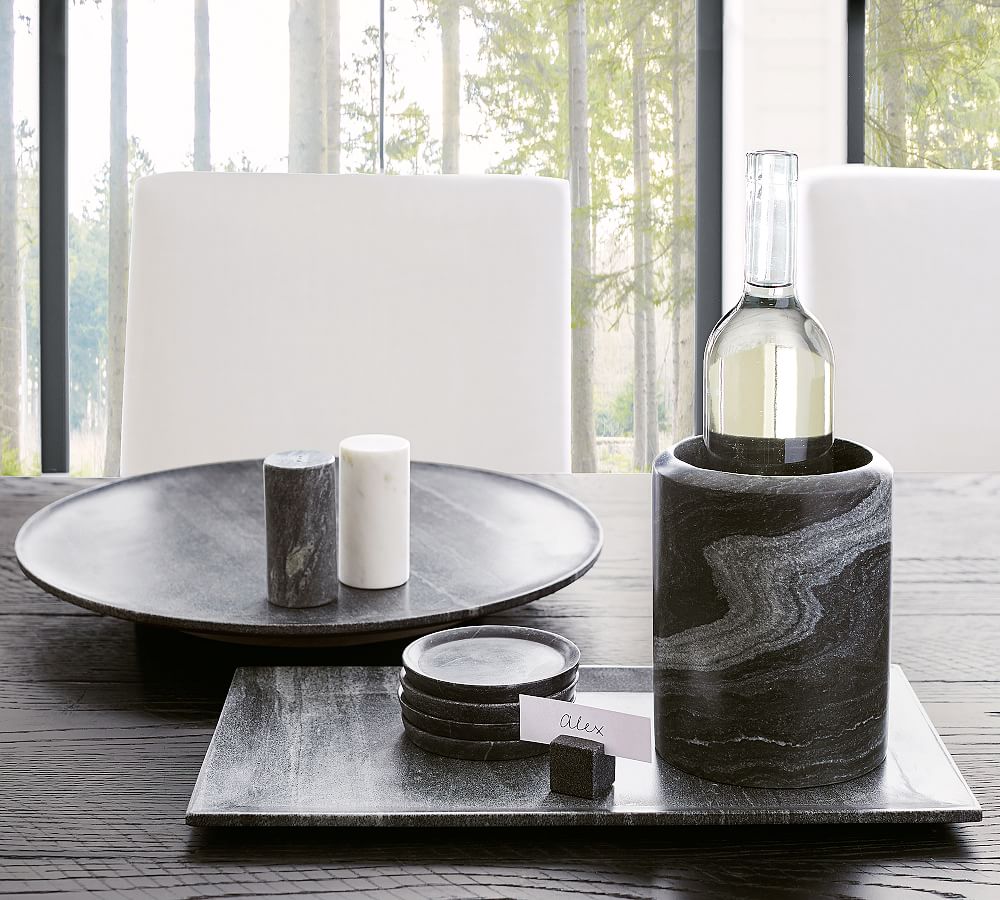 Black & White Marble Salt And Pepper Shakers | Pottery Barn