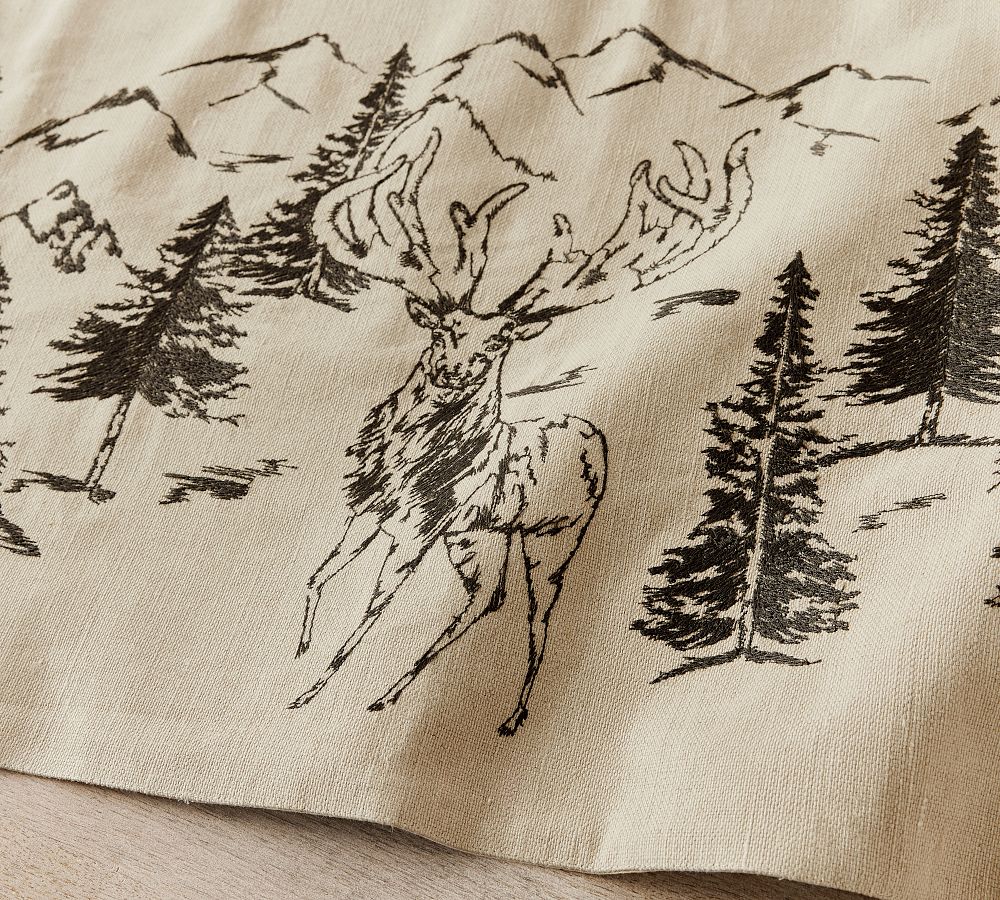 Rustic Forest Cotton/Linen Table Runner | Pottery Barn