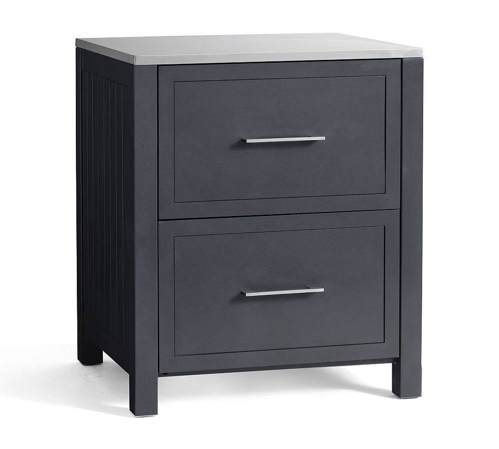 Indio Metal Outdoor Kitchen Two-Drawer Cabinet | Pottery Barn