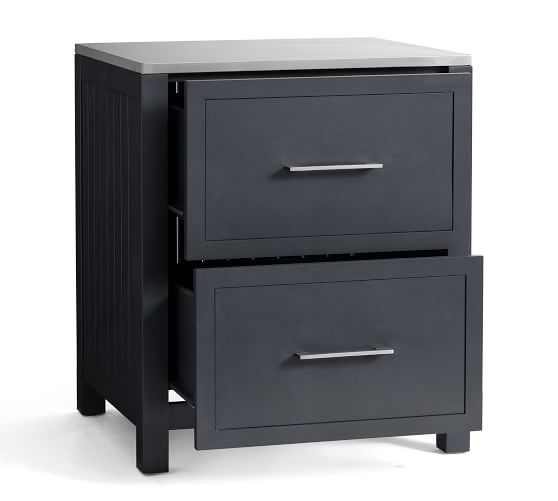 Indio Metal Outdoor Kitchen Two-Drawer Cabinet | Pottery Barn