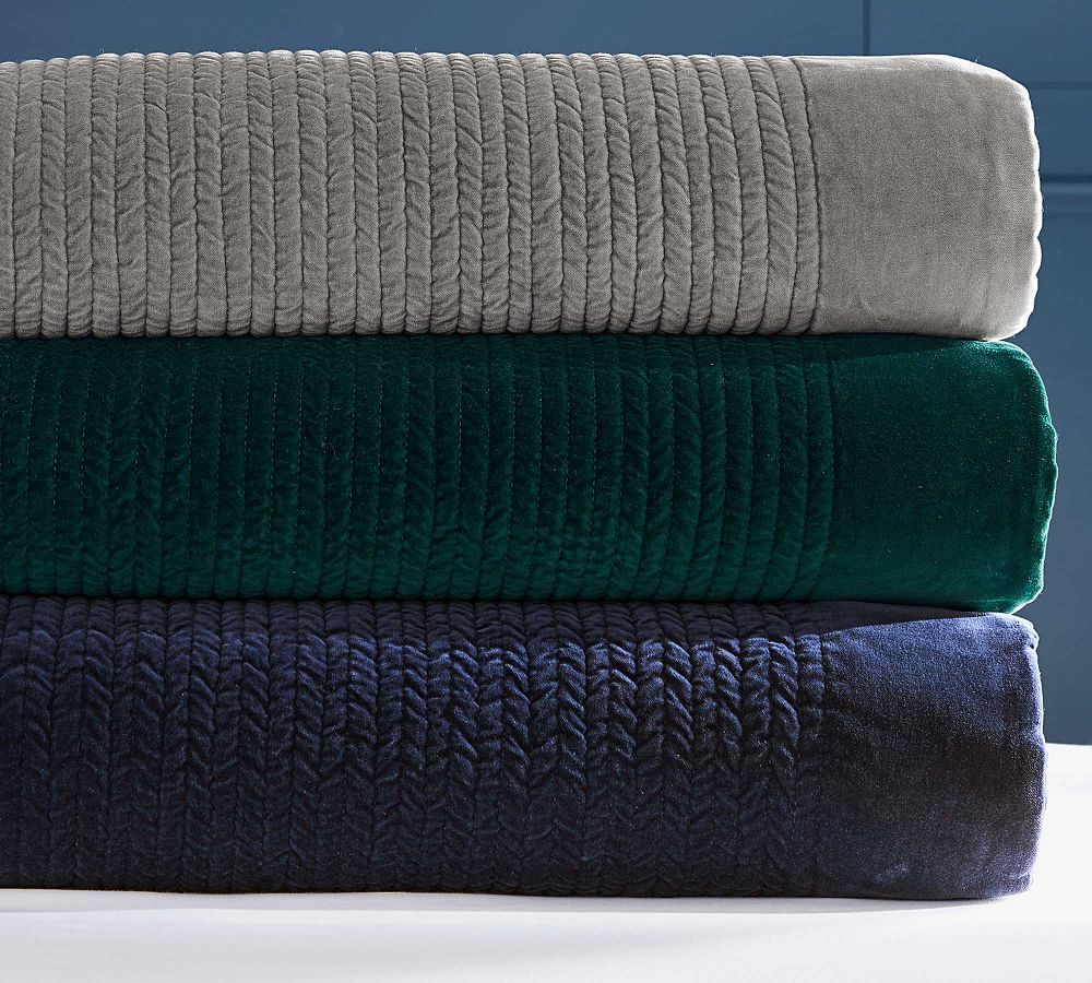 Velvet Channel Quilt | Pottery Barn