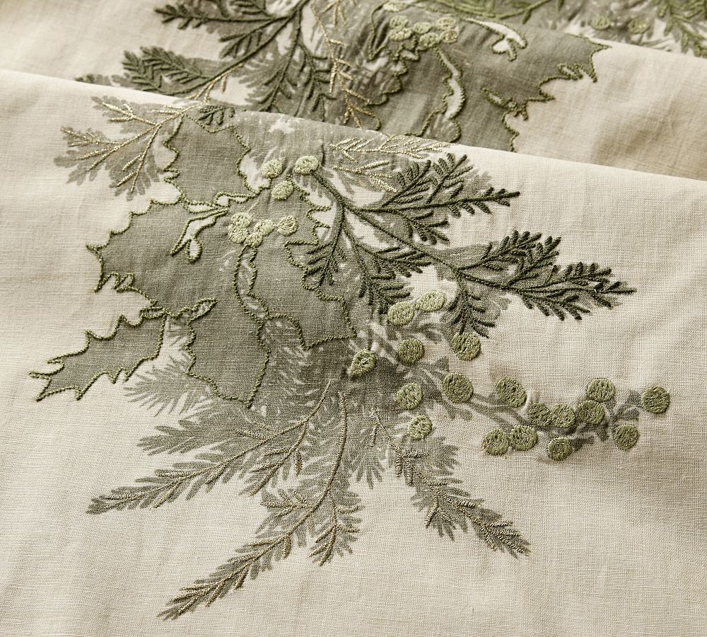 Garland Botanical Cotton/Linen Table Runners | Pottery Barn