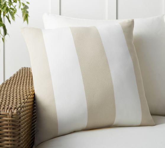 Classic Striped Outdoor Throw Pillow | Pottery Barn