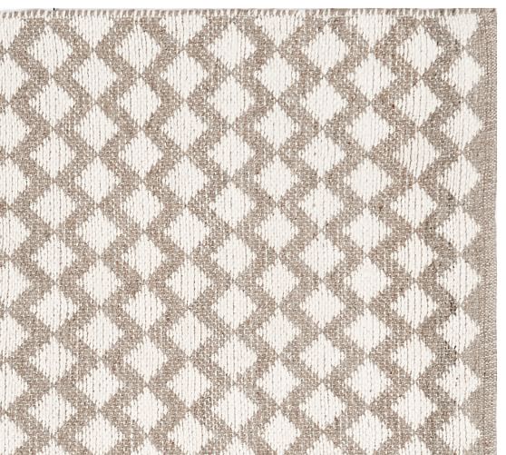 Ivory Diamond Wool Rug | Patterned Rugs | Pottery Barn