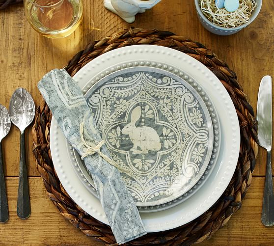 Graphic Bunny Plate, Set of 4 | Pottery Barn