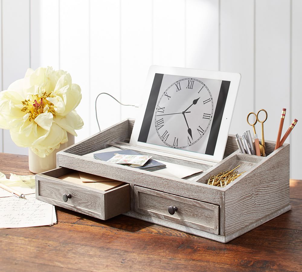 Hastings USB Tech Caddy with Drawers | Pottery Barn
