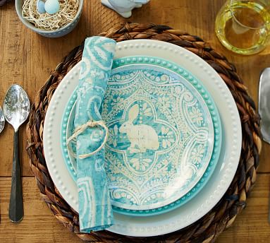 Graphic Bunny Plate, Set of 4 | Pottery Barn