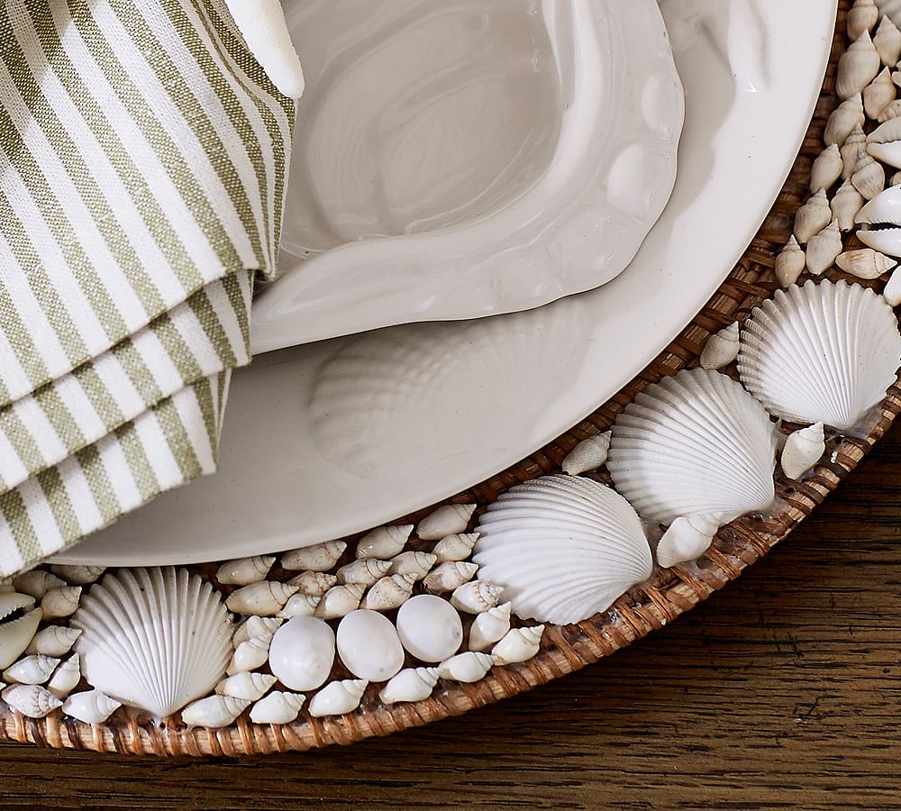 Shell-Rimmed Charger Plates | Pottery Barn