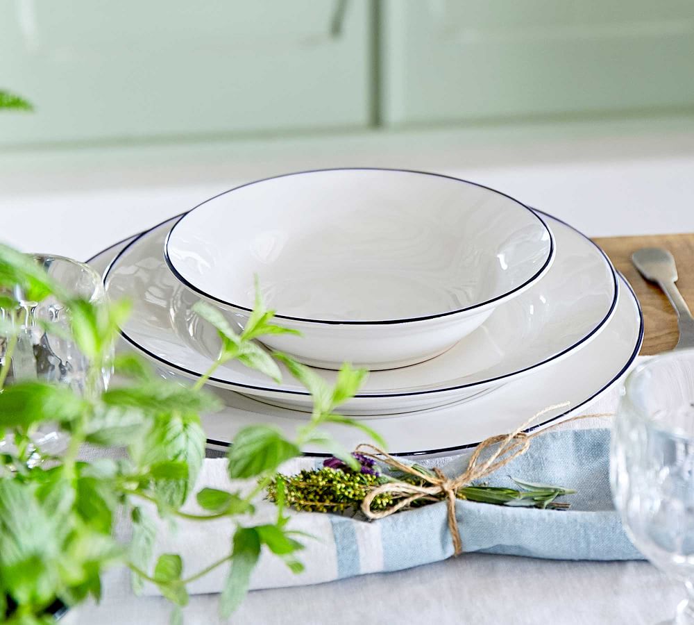 Costa Nova Beja Rimmed Pasta Plates - Set of 4 | Pottery Barn