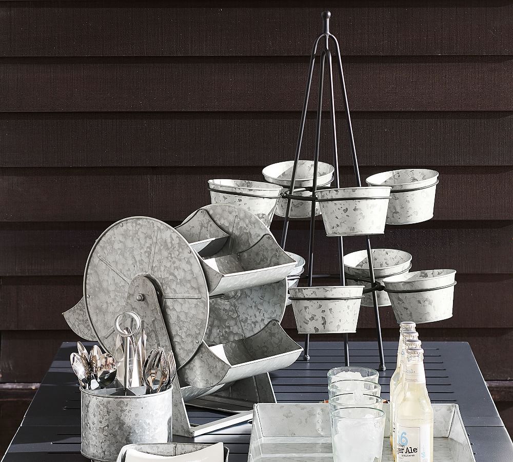 Galvanized Snack Bucket Stand | Pottery Barn