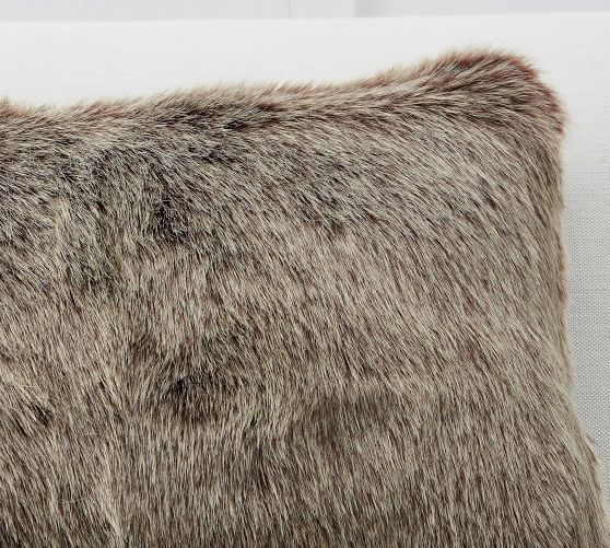 Faux Fur Luxe Mink Lumbar Throw Pillow Cover | Pottery Barn
