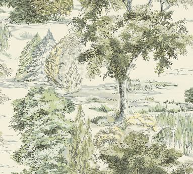 Scenic Tree Toile Removable Wallpaper | Pottery Barn