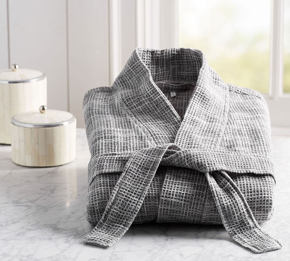 Organic Waffle Weave Lightweight Robe | Pottery Barn