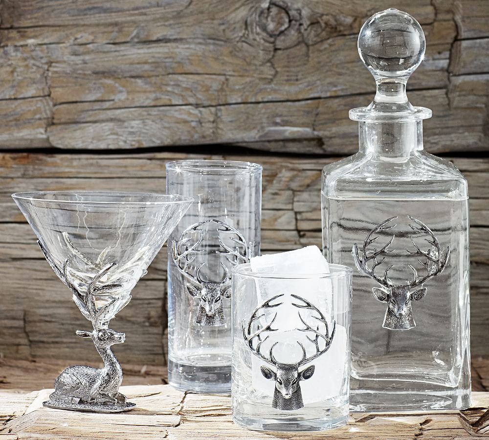 Stag Medallion Highball, Set of 2 | Pottery Barn
