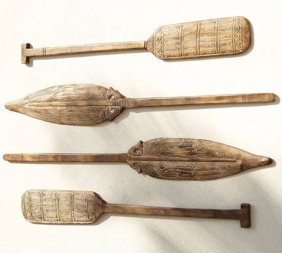 Ethnic Reclaimed Wood Paddles, Set of 2 | Pottery Barn