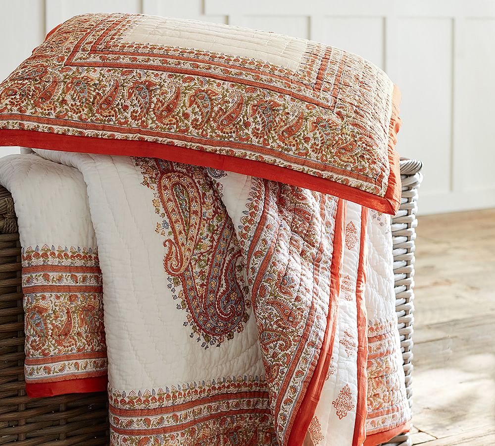 Deya Block Print Quilt & Sham | Pottery Barn