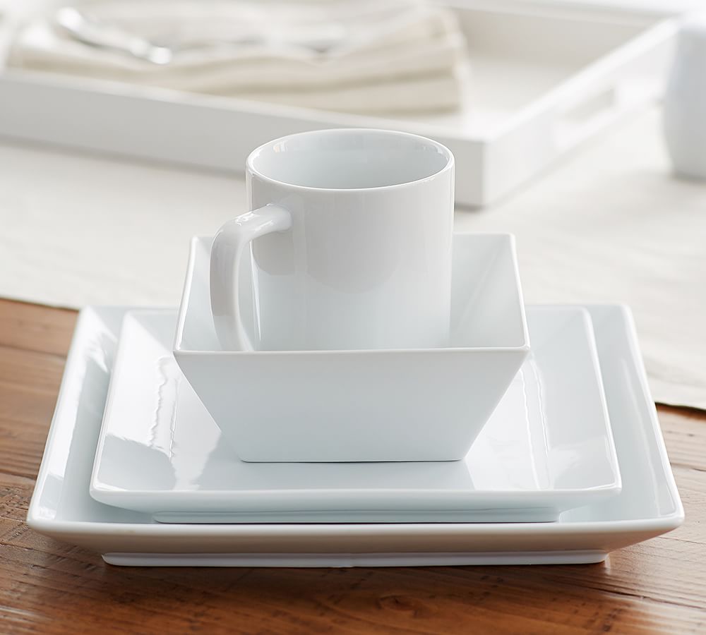 Great White Square Dinner Plate | Pottery Barn