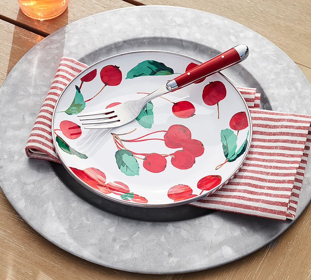 Cherry Enamel Salad Plate, Set of 4 | Pottery Barn