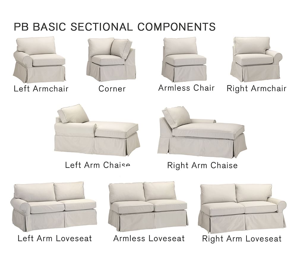 PB Basic Sectional Component Replacement Slipcovers | Pottery Barn