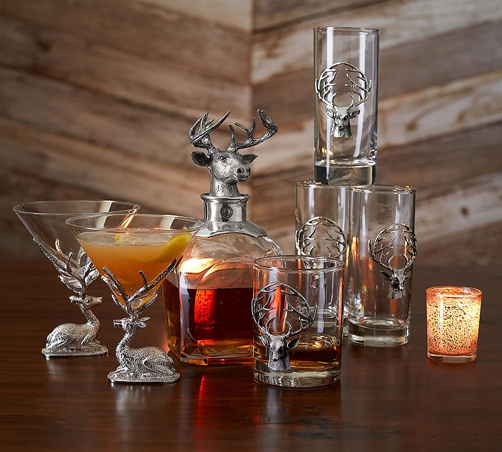 Stag Medallion Highball, Set of 2 | Pottery Barn