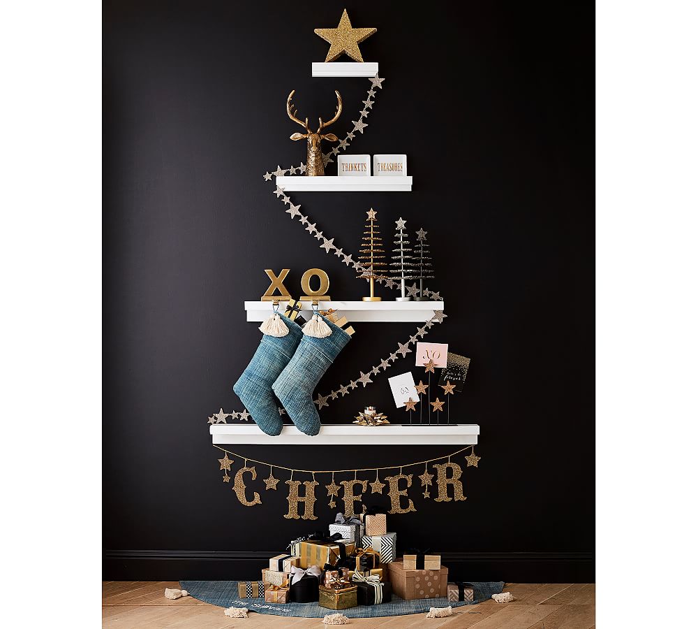 The Emily & Meritt Denim Tassel Tree Skirt | Pottery Barn