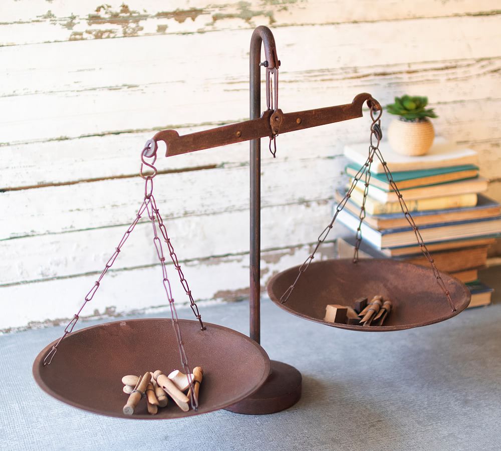 Decorative Antique Scale with Iron Base | Pottery Barn