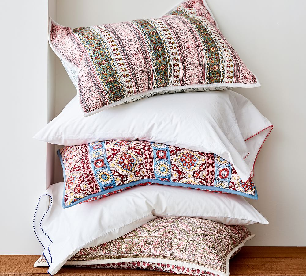 Lakshmi Reversible Block Print Pillow Sham | Pottery Barn