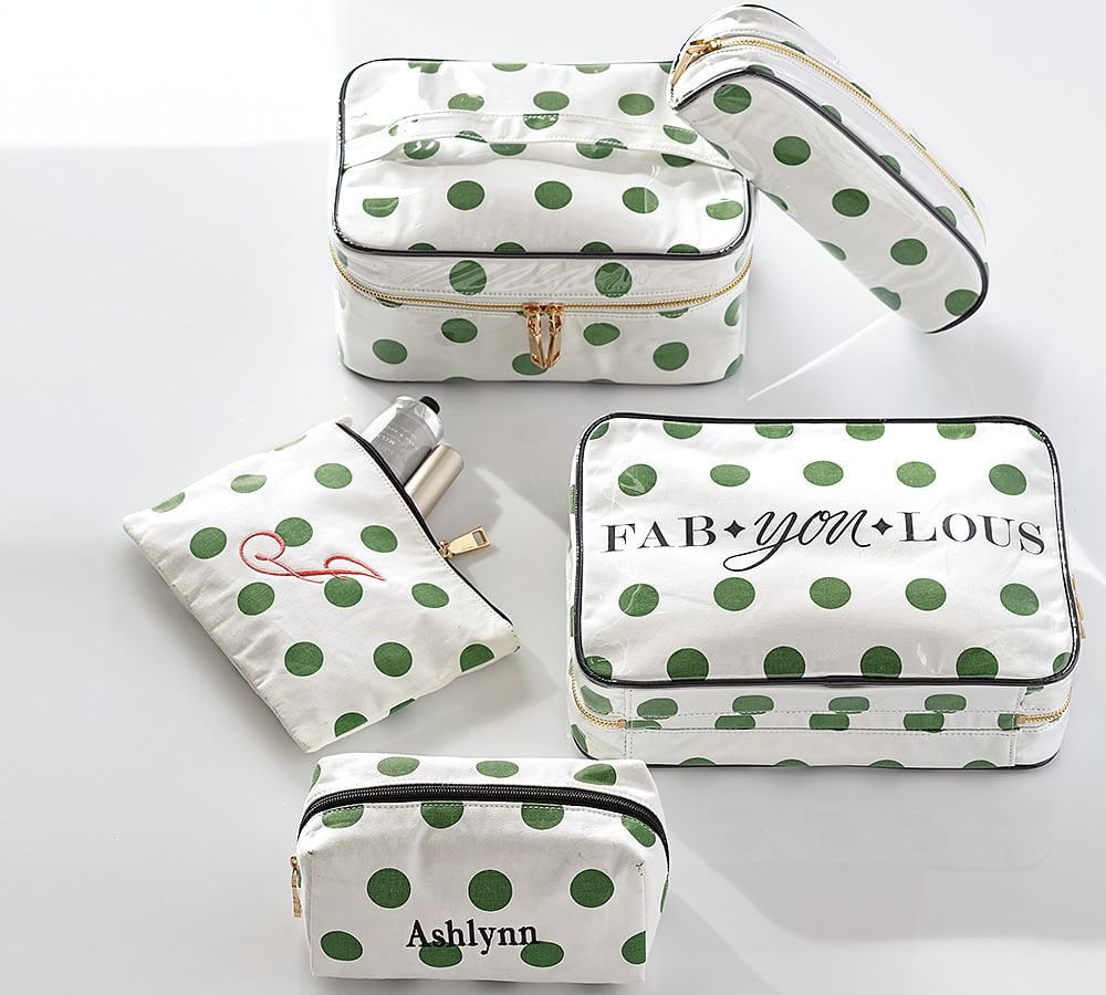 Polka Dot Print Makeup Cube | Pottery Barn