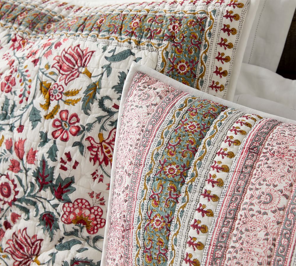 Lakshmi Reversible Block Print Pillow Sham | Pottery Barn