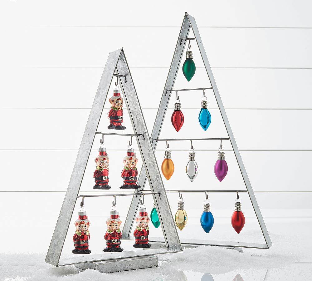 Mercury Mini Elf Christmas Ornament Set | Pottery Barn