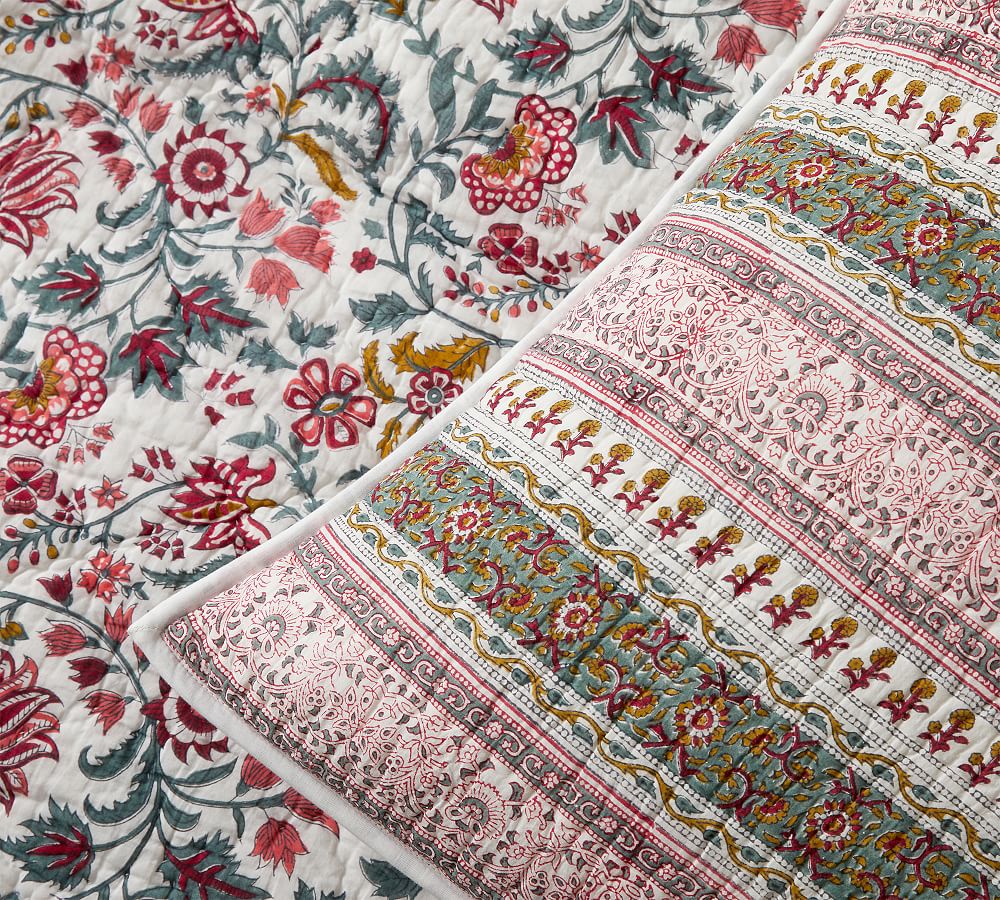 Lakshmi Reversible Block Print Pillow Sham | Pottery Barn