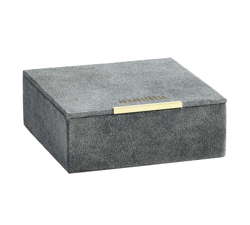 Avalon Medium Suede Jewelry Box | Pottery Barn