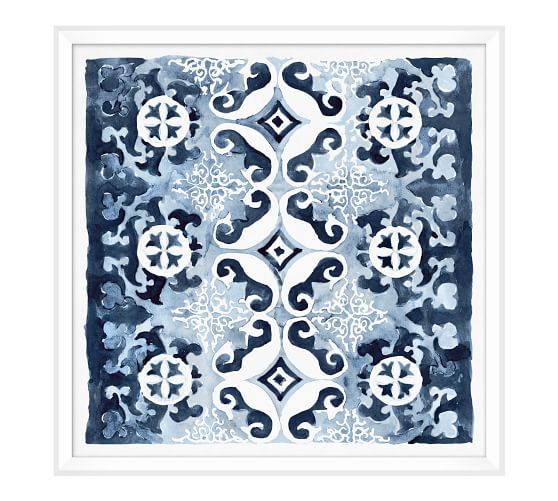 Decorative Blue Framed Paper Print | Pottery Barn