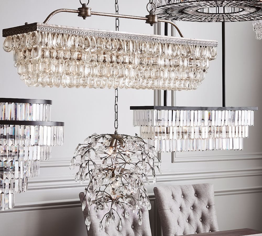 Gemma Crystal Rectangle Chandelier | Pottery Barn