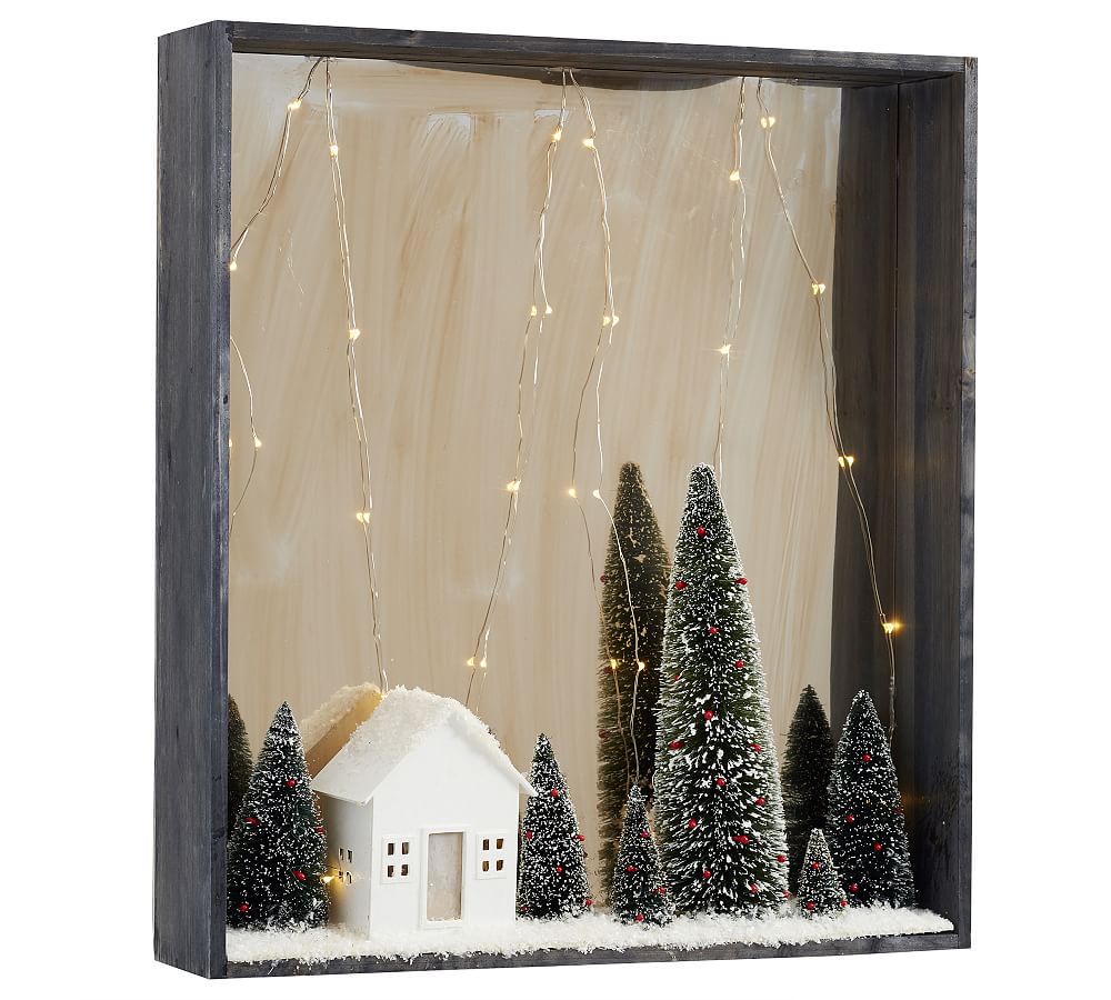 Christmas Scene Lit Shadowbox | Wall Decor | Pottery Barn