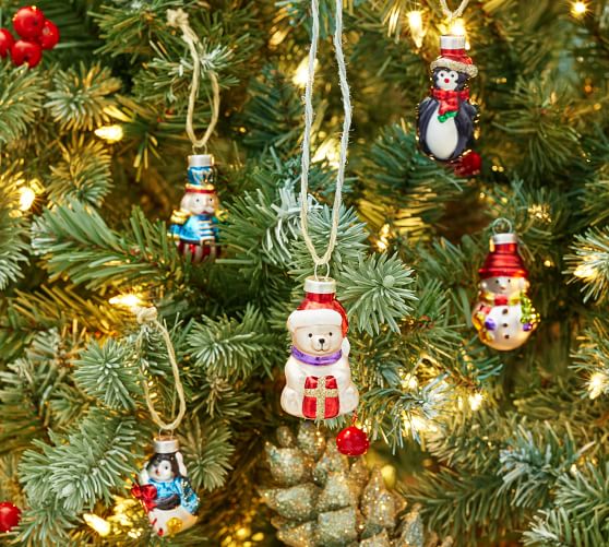 Mini Figurine Ornaments, Set of 16 | Pottery Barn
