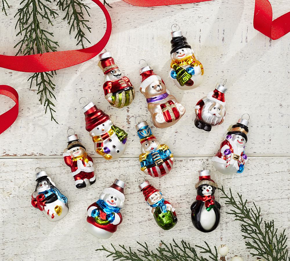 Mini Figurine Ornaments, Set of 16 | Pottery Barn