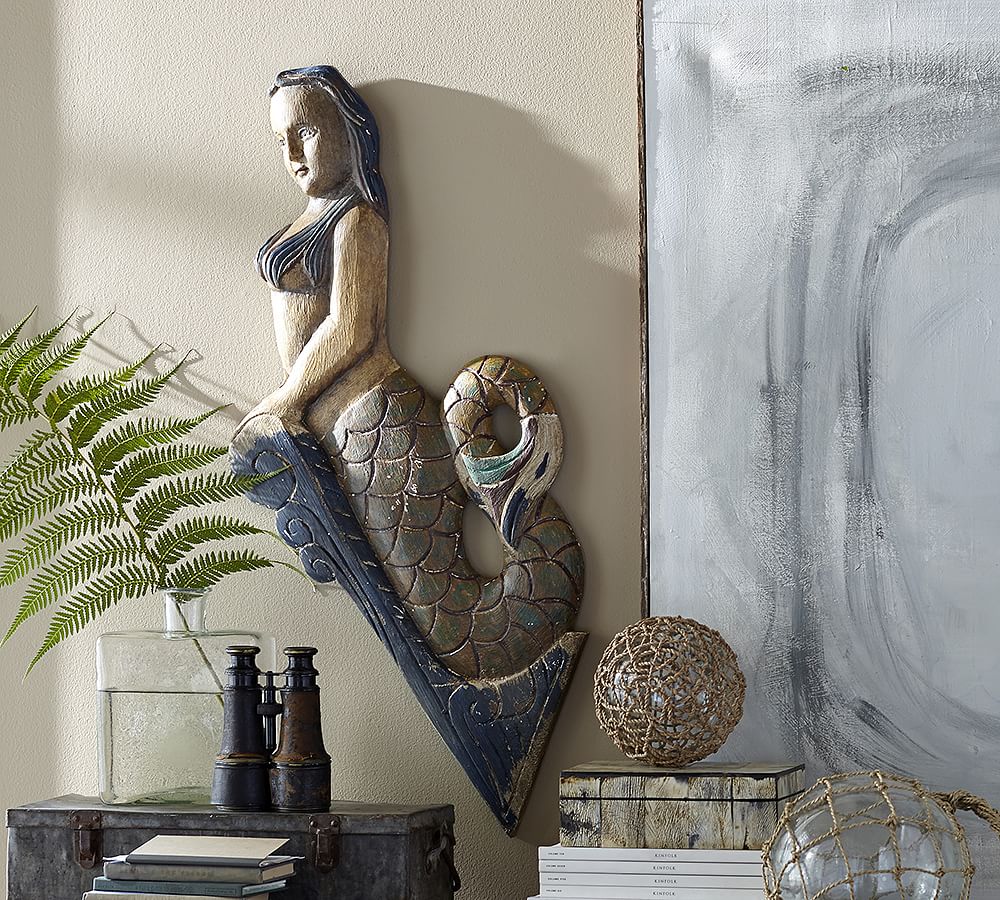 Carved Figurehead Mermaid | Wall Art | Pottery Barn