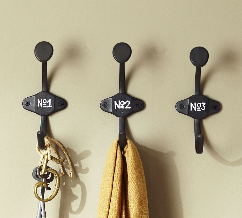 Schoolhouse Numbered Hooks | Pottery Barn