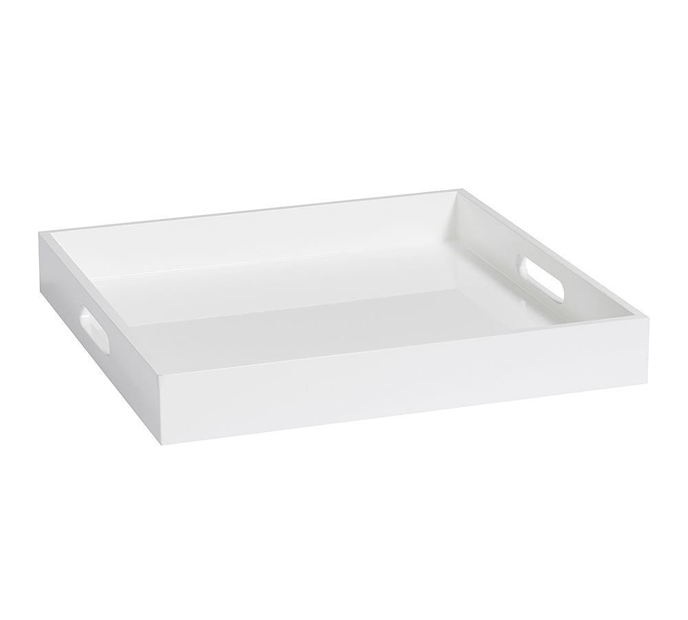 White Square Lacquer Tray | Pottery Barn