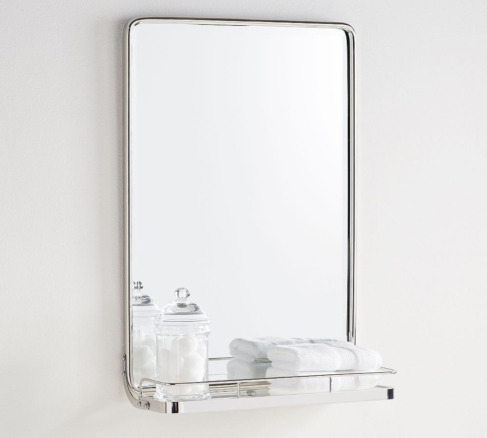 Vintage Rounded Rectangular Mirror With Shelf | Pottery Barn