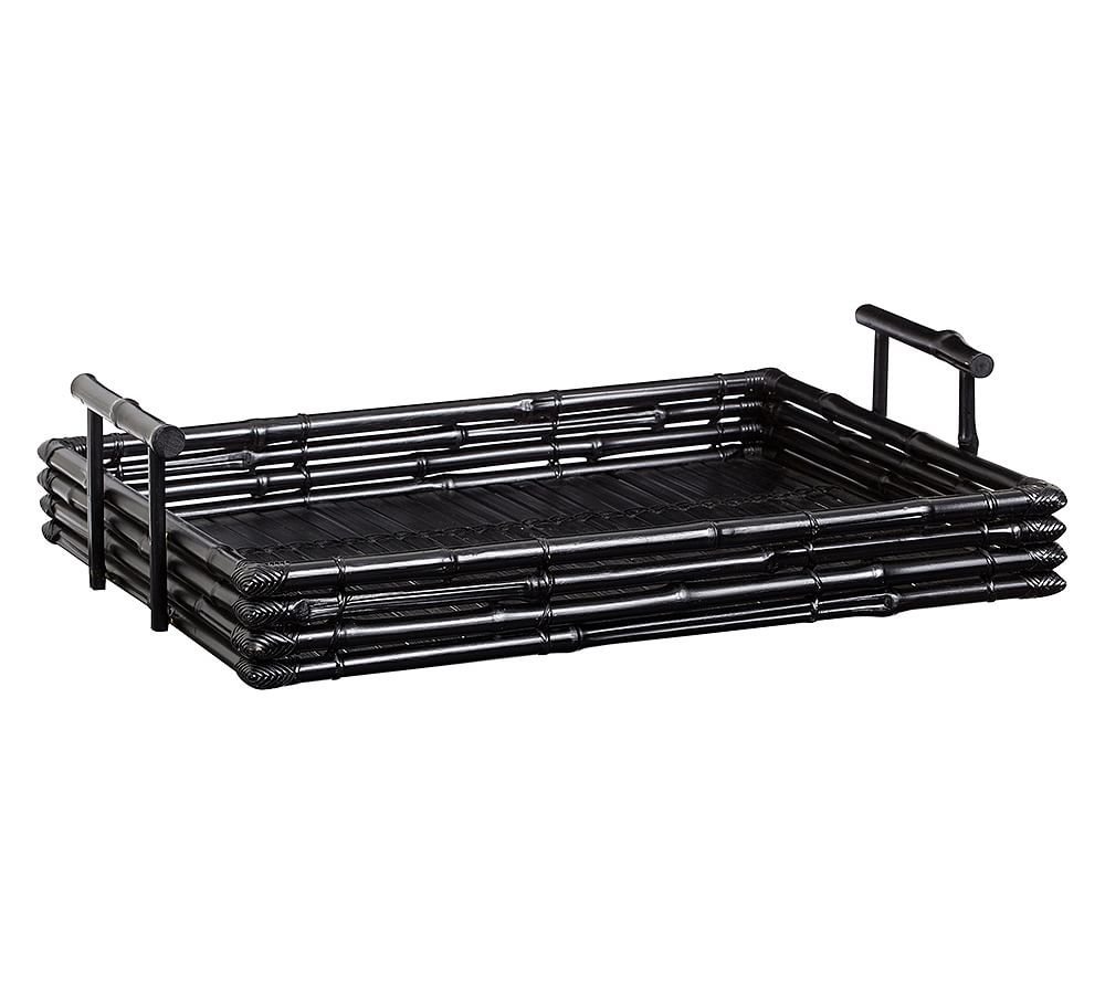 Bamboo Black Tray | Pottery Barn