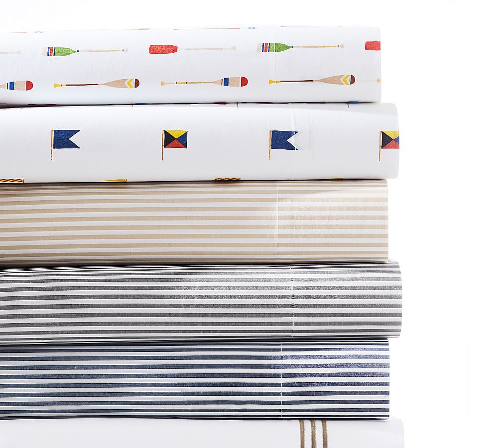 Paddle Print Organic Percale Sheet Set | Pottery Barn