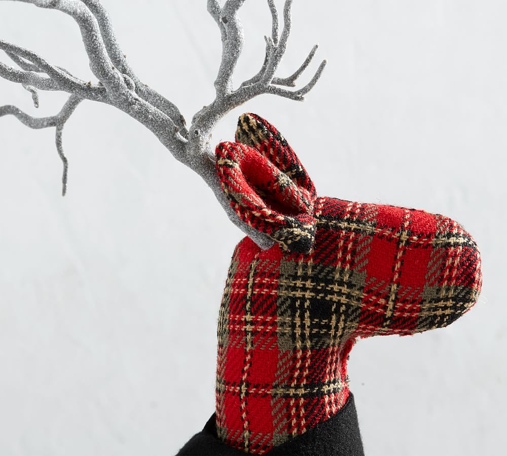 Plaid Reindeer Objects | Pottery Barn