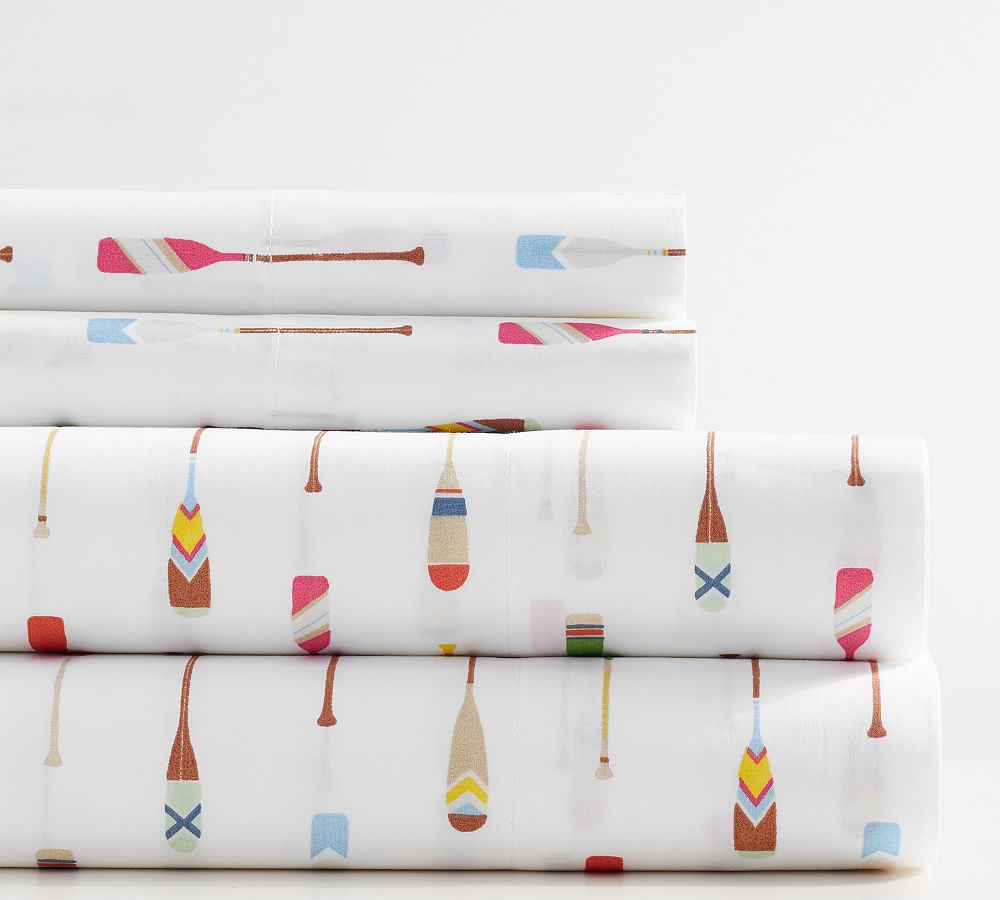 Paddle Print Organic Percale Sheet Set | Pottery Barn